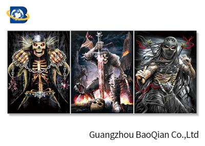 China PET / PP 3D Lenticular Pictures , 3D Printing Service Atrocious Ghost Skull Wall Paper for sale