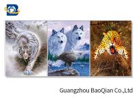 China Lovely 3d Animal Picture With Black Frame , Lenticular 3d Stereograph Printing for sale