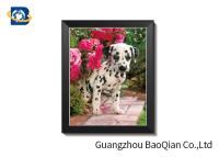 China Lovely 3d Animal Picture With Black Frame , Lenticular 3d Stereograph Printing for sale