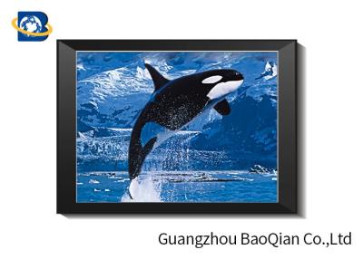 China Dolphins Theme 3D Deep And Flip Effect Lenticular Material Picture With Frame Or Frameless for sale