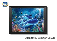 China Dolphins Theme 3D Deep And Flip Effect Lenticular Material Picture With Frame Or Frameless for sale