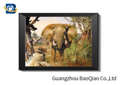 China Flip Effect Lenticular Image 40 x 40 cm , 3D Lenticular Printing Pictures Elephant Theme for sale