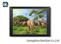 China Flip Effect Lenticular Image 40 x 40 cm , 3D Lenticular Printing Pictures Elephant Theme for sale