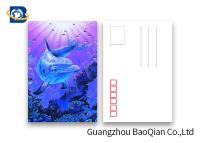 China Durable Dolphin 3D Lenticular Postcards CMYK UV Offset Printing Cartoon Design for sale
