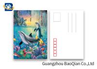 China Durable Dolphin 3D Lenticular Postcards CMYK UV Offset Printing Cartoon Design for sale
