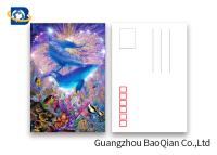 China Durable Dolphin 3D Lenticular Postcards CMYK UV Offset Printing Cartoon Design for sale