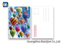 China Coloful Hot Air Balloon 3D Lenticular Postcards PET / PP Similar To Holograms for sale
