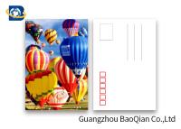 China Coloful Hot Air Balloon 3D Lenticular Postcards PET / PP Similar To Holograms for sale