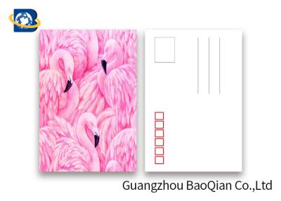 China Loverly Flamingo Lenticular Image Printing Postcard , 3D Lenticular Picture 11x16cm Size for sale