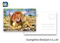 China Lion Pattern 3D Lenticular Postcards 3D Souvenir For Tourist Promotion Gift for sale