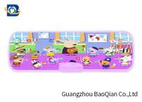China Peppa Pig 3D Picture 3D Lenticular Printing Service Plastic Pencil Box For Kids for sale