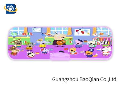 China Peppa Pig 3D Picture 3D Lenticular Printing Service Plastic Pencil Box For Kids for sale