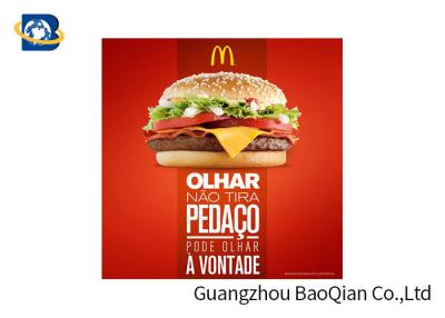 China Fast Food Advertising 3D Lenticular Poster Flip Effect Stunning Design For Promotion for sale
