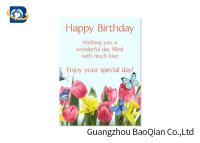 China Flower / Beauiful Girl Pattern Animation Business Cards Attracted Eyes Birthday Card for sale