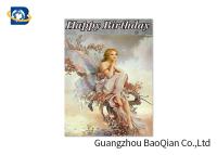 China Flower / Beauiful Girl Pattern Animation Business Cards Attracted Eyes Birthday Card for sale