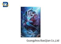 China Beautiful 3D Printed Greeting Cards Pretty Mermaid Image PET Material Customized for sale