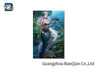 China Beautiful 3D Printed Greeting Cards Pretty Mermaid Image PET Material Customized for sale