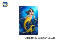 China Beautiful 3D Printed Greeting Cards Pretty Mermaid Image PET Material Customized for sale