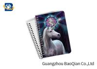 China Souvenir Unicorn Animal 3D Lenticular Notebook , PET / PP Plastic Cover Notebooks for sale