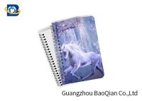 China Souvenir Unicorn Animal 3D Lenticular Notebook , PET / PP Plastic Cover Notebooks for sale