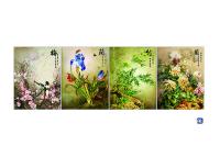 China 3D 30x40cm Triple Transition Flower Wall Poster 3 Images For Restaurant for sale