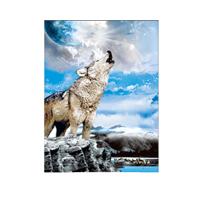 China Animal 3D Lenticular Pictures For Office Decoration / 3D Wolf Picture for sale