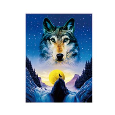 China Animal 3D Lenticular Pictures For Office Decoration / 3D Wolf Picture for sale