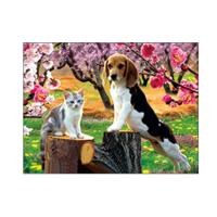 China Lovely Cats And Dogs 3D Lenticular Pictures Printing Customized Size for sale