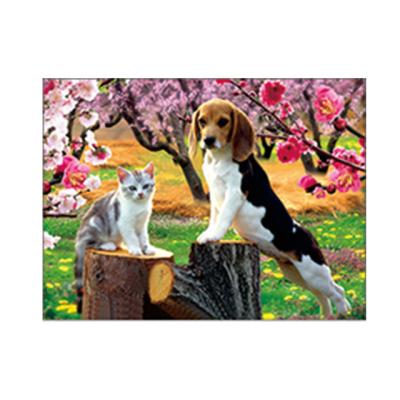 China Lovely Cats And Dogs 3D Lenticular Pictures Printing Customized Size for sale
