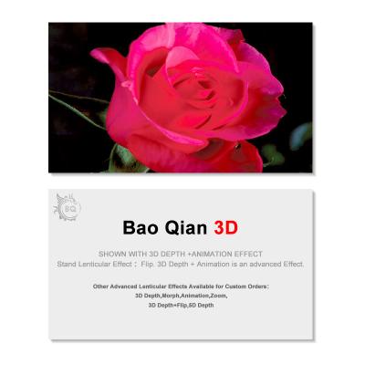 China 0.6mm Thickness 89x68mm 3D Lenticular Card 3D Flip Changing Effect for sale