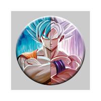 China Round 5x5cm 3D Flip Lenticular Anime Pins With Goku for sale