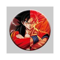 China Round 5x5cm 3D Flip Lenticular Anime Pins With Goku for sale