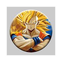 China Round 5x5cm 3D Flip Lenticular Anime Pins With Goku for sale