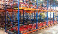 China Industrial Warehouse Steel Push Back Storage Rack System Customized for sale