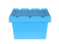 China Rectangle Stackable Collapsible Plastic Moving Boxes Plastic Moving Crates With Lid for sale