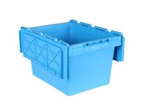 China Rectangle Stackable Collapsible Plastic Moving Boxes Plastic Moving Crates With Lid for sale