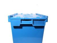 China Large Logistic Packaging Moving Tote Box Plastic Nestable Stackable Storage Bin With Lid for sale