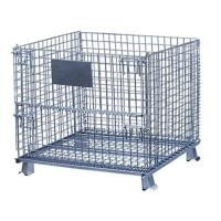 China Collapsible Stack Cargo Storage Industrial Wire Mesh Baskets ,  Cage Logistics Container for sale