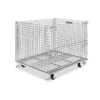 China Safety Galvanized Storage Wire Mesh Container Metal Storage Cage For Supermarket for sale
