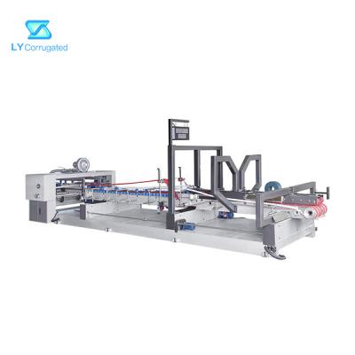 China 130m/min Carton Stitching Machine Auto Feeding Gluing Correction Counting Stacking Box Folder Gluer for sale