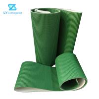China Corrugated Cardboard Green PVC Inclining Conveyor Belt For Auto Basket Stacker for sale