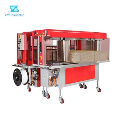 China PLC Control Carton Packing Machine PP Belt Strapper With Conveyor System for sale