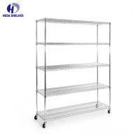 China Heavy Duty Metal Wire Shelving Trolley 4 Tier Steel Wire Shelf for sale