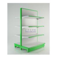 China Metal Supermarket Racks Black Green Light Duty Garage Shelving for sale