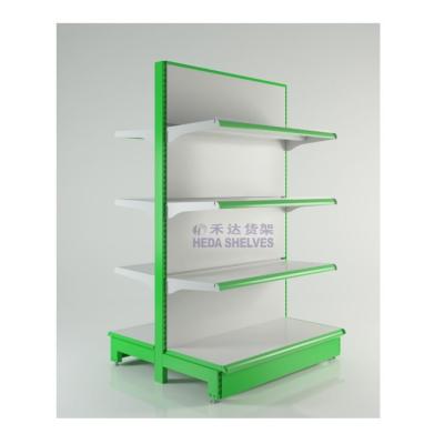 China Metal Supermarket Racks Black Green Light Duty Garage Shelving for sale
