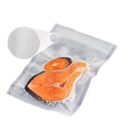 China Zipper Embossed Plastic Heat Seal Food Bags Bidirectional Pattern Vacuum for sale