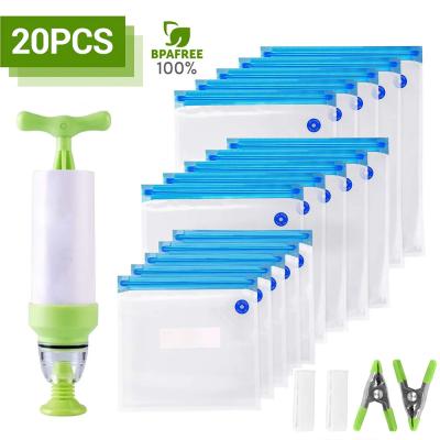China Reusable Sealing Storage Food Vacuum Sealed Bags Clips Sous Vide Bags for sale