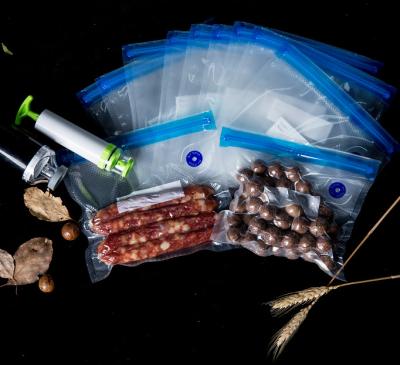 China Vacuum Seal Space Save Bag Reusable Zip Lock With Air Pump for sale