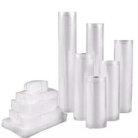 China Transparent Plastic Nylon Embossed Vacuum Sealer Bags Rolls For Kitchen Food Storage for sale