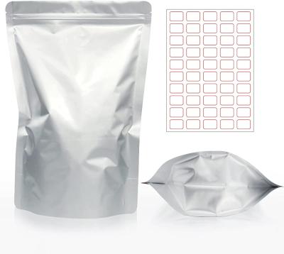 China Sliver Heat Sealable Food Storage Mylar Bags With Oxygen Absorbers Sticker Labels for sale
